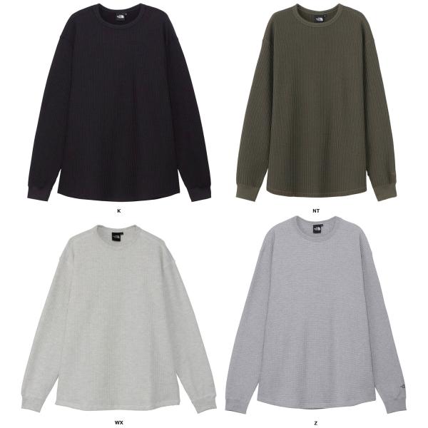 ザ・ノース・フェイス THE NORTH FACE ロングスリーブウォームワッフルクルー メンズ レディース 長袖 トップス Tシャツ ロンT 保温 起毛 ゆったり ストレッチ性 イージーケア 秋 冬  NT62436　アウトドア　肌寒い時...