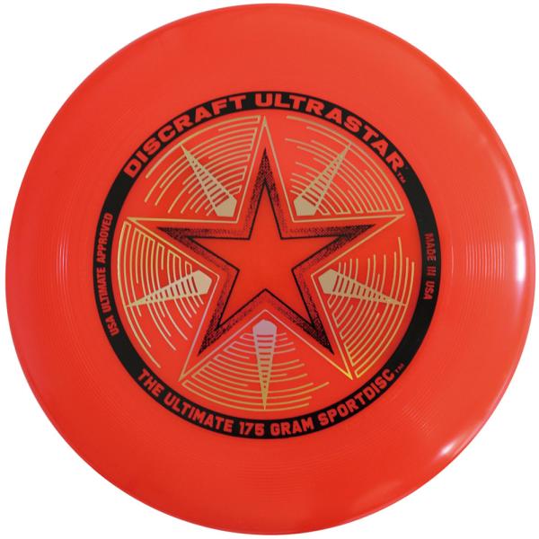 ハタ HATAS FRYINGDISC ULTRA STAR  CJD001RE　競技用公式ディスク中、最大モデル。その大きさは安定した飛行性能をうみ、しっかりとした重量は全身に飛行感を伝えてくれる。ディスクラフト社製 日本フライングディス...