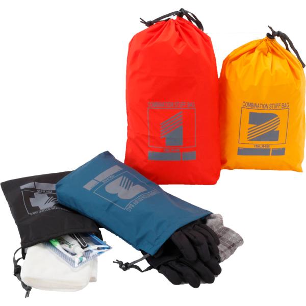 ISUKA イスカ スタッフバッグキット 4マイセット  3570 00　アウトドア　登山や旅行、ツーリングなどでの荷物のパッキングに便利です。かさばる衣類などの収納に適した大きなサイズから、小物類用の小さなサイズまでが4サイズでセットにな...