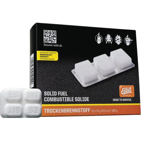 エスビット Esbit 固形燃料ミリタリー 12タブレット 14g×12個入 登山 キャンプ 調理 防災 避難 緊急 台風対策  ES00101200　アウトドア　固形燃料ミリタリー(ES11220000)と同じ燃焼時間が約12分のタブレッ...