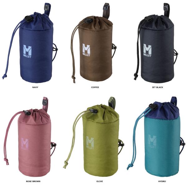 ミレー MILLET ボトル ホルダー 500ML ペットボトル  MIS0662　アウトドア　500MLのボトルが収納可能なボトルケース。上部のストラップによってカラビナなどを使わないでバックパックに外付けできます。落下防止のためのドロー...