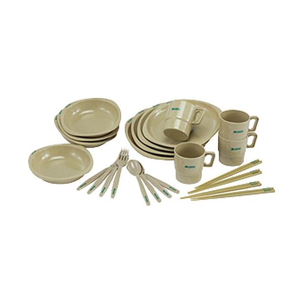 ロゴス LOGOS 箸付きディナーセット4人用 食器 皿 カトラリー 箸 フォーク スプーン キャンプ ハイキング レジャー ピクニック 遠足 BBQ バーベキュー 収納袋付き  81285003　アウトドア　お箸があればやっぱり便利。お箸...