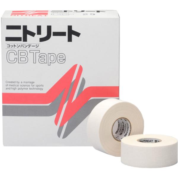 ニトリート NITREAT CBテープ 25mm×12m 12巻 テーピング 非伸縮 手切れ性あり スポーツ 関節 固定 可動域制限 応急処置 作業性 持続性 体皮膚刺激性  CB25　関節の固定と稼働域の制限を目的として、予防から応急処置...
