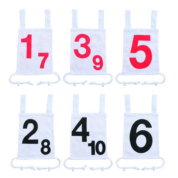 ニチヨー NICHIYO リレーション用ゼッケン 3人制 ビブス チーム分け ゲートボール 固定式用 足腰強化 アクセサリー 用品 試合 6枚組 クリップ 安全ピン 高齢者 大人  ZR3　クリップと安全ピンでどこにでも取り付け可能です。