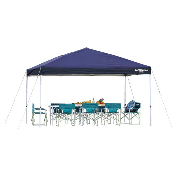 キャプテンスタッグ CAPTAIN STAG クイックシェード375×250UV-S〈キャスターバッグ付〉  M3279　アウトドア　組立簡単でフリーマーケット・町内会・祭事・各種イベント・スポーツ時などに便利な会議室のテーブルが2台横並び...