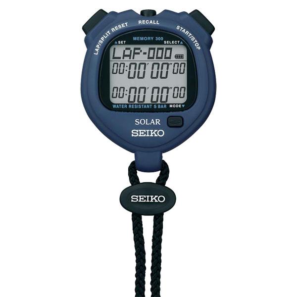 セイコー SEIKO SOLER STANDARD ブルー S061 体育 競技一般用 ストップウオッチ ソーラー充電 タイマー 計測 ラップタイム スプリット 二段表示 サウンドオフ　SVAJ005　電地交換の必要がないソーラー充電ストッ...