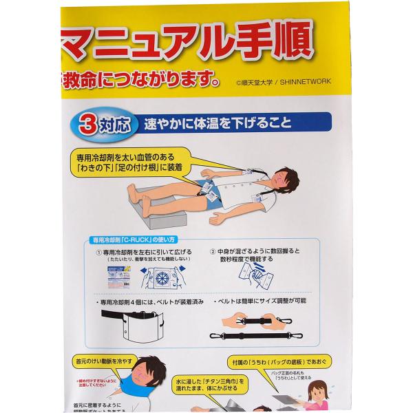 クールビット coolbit 熱中症応急マニュアル掲示用ポスター 熱中症対策 スポーツ 説明書 学習 勉強 順天堂大学 マニュアル 救急 体育 部活 顧問 応急処置 保健室 掲示版 学校  FAKMP　熱中症応急マニュアル掲示用ポスターです。