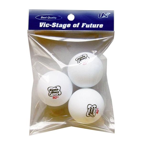 ユニックス UNIX ゲームスター プラボール 卓球用品 ボール ピンポン 練習 練習用品 トレーニング プラスチック 3個入り トレーニング用品 練習グッズ 自主練習 部活  NX2853　卓球　直径40mmの3個入りプラスチック練習ボール。