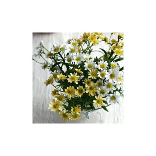 可憐なお花ミニデージーを小さく束ねました♪愛らしく飾ってくださいね♪＊写真の花器などは別売りとなります。■デージー １束（造花・未触媒）■サイズ 全長 19cm  花 1.5〜2cm■材料　ポリエステル／ポリエチレン※パソコンによって、色が...