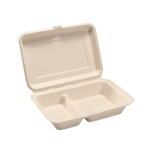 商品コード：2012932 1枚あたり26.4円 ■間に仕切りのある便利な食品容器です。 ■バガスを使用した、自然の風合いと手触り感が特徴の紙容器です。 ■素材に厚みがあり、手に持つと安定感があります。 ■燃えるゴミとして処理できる環境対応...