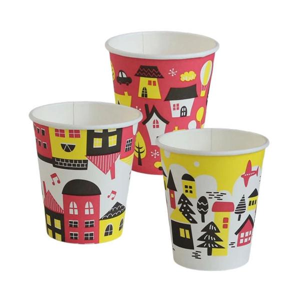 商品コード：2016691 1個あたり3.58円 ■3色アソートのトラベル柄デザインカップです。 ■こちらの紙コップは、HOT＆COLDどちらにもご使用頂けます。 ■紙コップを使用することにより、常に新しいコップをご使用頂けますので衛生状態...