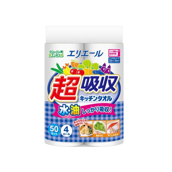 商品コード：20176111Pあたり337.4円■抜群の吸収力で水切り・油切りに最適です。■業務用４ロールパックサイズ：228mm×200mm(シートサイズ)材質：天然パルプ100％カラー：ホワイト数量：12パック(48R×50カット)