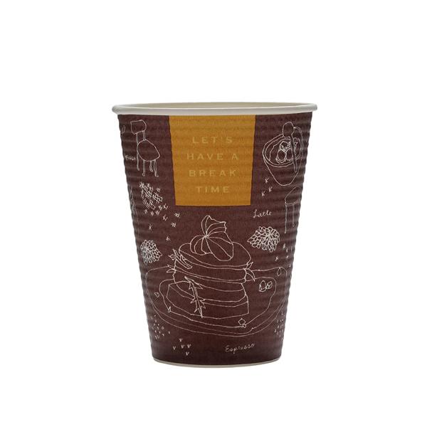 商品コード：2030903１個あたり15.24円■こちらの紙コップは、HOT＆COLDどちらにもご使用頂けます。■紙コップの表面にエンボス加工を施した紙を巻いた2重構造の断熱性に優れた紙コップです。■飽きのこない落ち着いたデザインのエンボス...