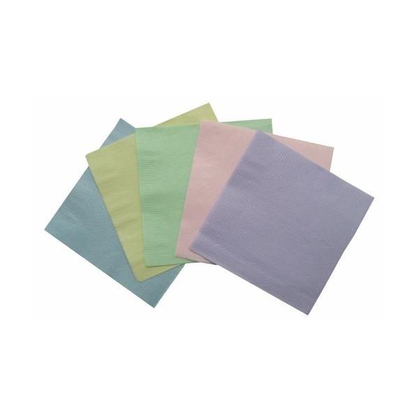 商品コード：204678 1枚あたり1.2円 ■お店のイメージにあわせてお好きな色のナフキンをお選び頂けます。 サイズ：250×250mm（4ツ折サイズ：125×125mm） 材質：紙 カラー：ブルー・イエロー・グリーン・ピンク・パープル ...