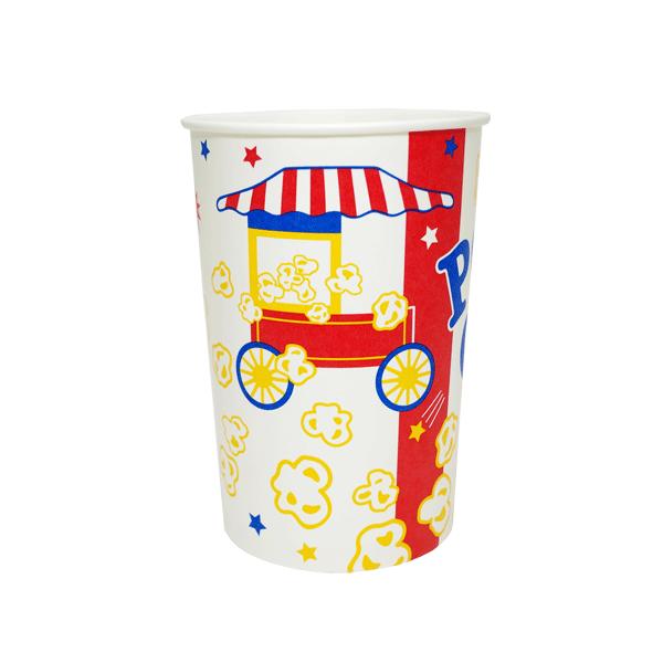 商品コード：2093121 １個あたり15.04円 ■ポップコーン用にデザインをしたmiyacoオリジナルデザイン紙コップです。 ■底と内側にしっかりとポリコーティングをしておりますので、ポップコーンなど油分のあるものにも安心してご利用頂け...