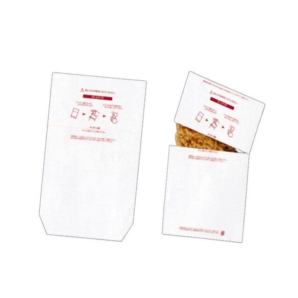 商品コード：2141571 1枚あたり6.05円 ■切り取り用ミシン目入りの耐油袋です。  ■耐油紙を使用しているため、油もの等に対応できます。  ■袋タイプで揚げ物の持ち帰りに便利です。  ■キリトリ線に沿って、上半分をはがし、下半分を手...