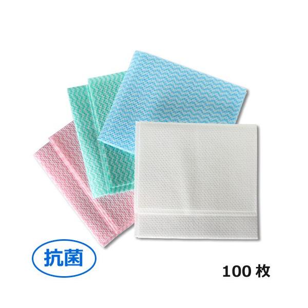 商品コード：2166001 1枚あたり16.5円 ■食器拭き、食卓の台拭き、機械や機器の清掃など幅広いシーンでご使用いただける吸水性に優れた不織布ふきんです。 ■抗菌加工が施されておりますので衛生的です。 サイズ：350mm×605mm 材...