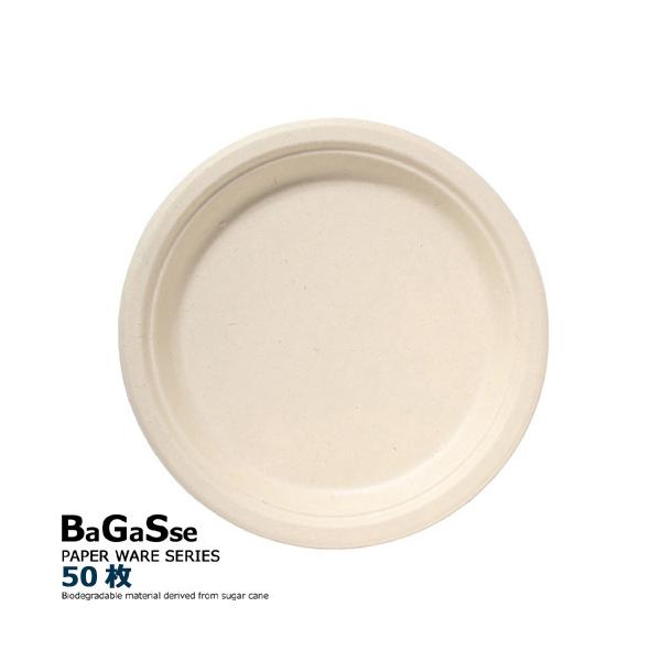 商品コード：2168283 1枚あたり14.74円 ■プレーンな円型プレートはランチプレートとしてはもちろんパーティーやイベントでもランチプレートとしても大活躍。 ■バガスを使用した、自然の風合いと手触り感が特徴の紙容器です。 ■素材に厚み...