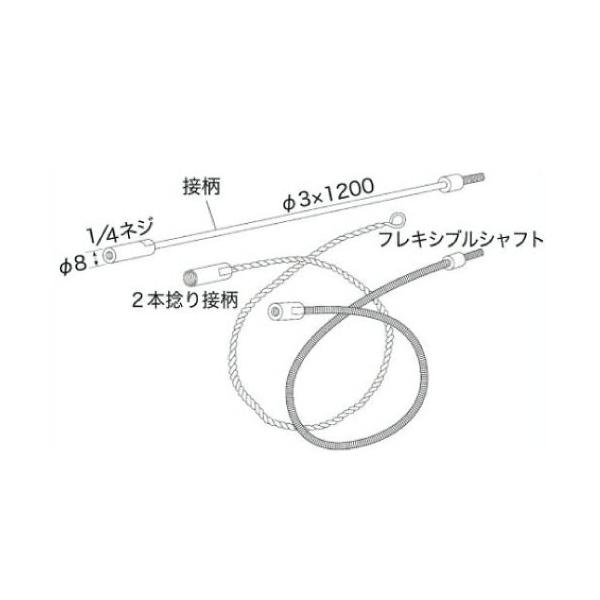 商品コード：2176261 ■配管洗浄チューブブラシ用です。 全長：2m 型番：フレキシブルシャフトΦ62m 数量：1個