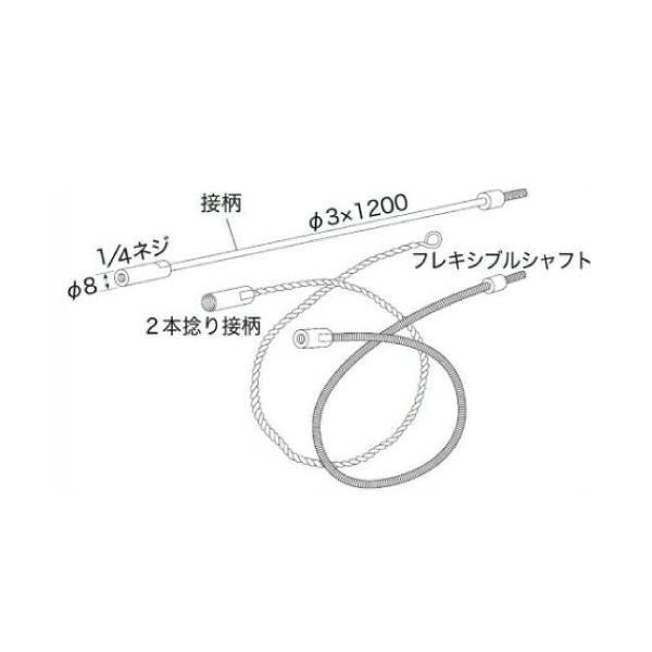 商品コード：2176271 ■配管洗浄チューブブラシ用です。 全長：3m 型番：フレキシブルシャフトΦ63m 数量：1個