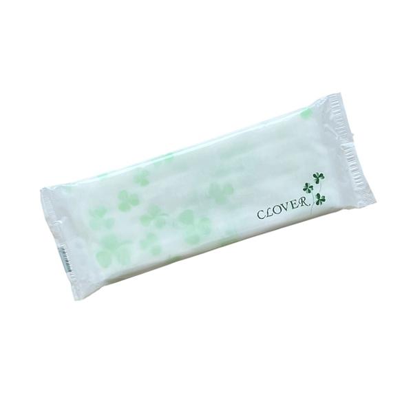 商品コード：2207401 １本あたり13.52円 ■おしぼりシートにクローバー柄がプリントされています。2〜3枚に1枚の確率で四つ葉が一輪だけ見つかります。これをお客様とのコミュニケーションのきっかけにお役立てください。 ■3層構造（不織...