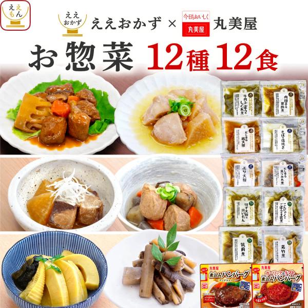 保存料 無添加 ええもん広場 オリジナルの ええおかず と 手軽 に 美味しい 家庭の味わい の 丸美屋 惣菜 ハンバーグ 詰め合わせ ええおかず は 肉 魚 煮魚 焼魚 野菜 煮物 の 和風惣菜 、 丸美屋 は 2種類の 煮込み ハンバー...