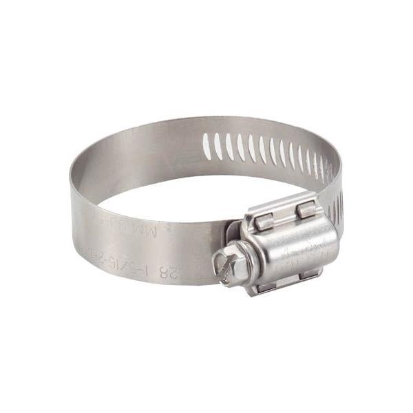【特長】●耐食性に優れています。【仕様】●8mmの6角ボルト、14.4mmのバンド幅　　●厚み(mm):0.58【用途】●産業、航空関係用。●大口径管用のホースヘッド。ゴムジョイント部。【材質】●スクリュー:ステンレス（SUS305）　●バ...