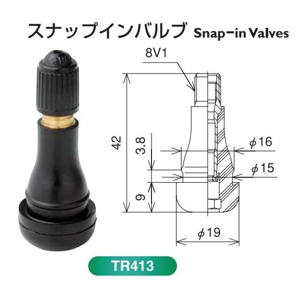 一般的に使用されているチューブレスタイヤ用スナップインバルブキャップにパッキンが付いている高品質タイプです。
