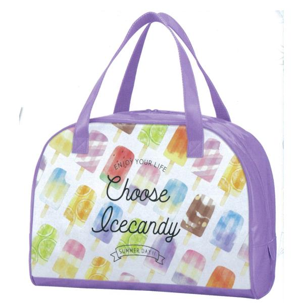 大特価 !! 　残り僅か !!プールに！　夏のレジャーに！かわいいプールバッグが好評発売中！ボストン型の ビーチバッグ（プールバッグ）！こちらは、「Choose Icecandy」柄です。夏定番のアイスデザイン♪人気形状のボストン型！全面柄...