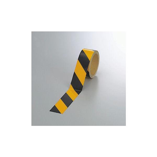 爆買反射 トラテープ 安全表示 注意喚起●サイズ：45mm幅×10m巻（0.2mm厚）●材質：ポリエステル樹脂フィルム（黄色部：反射）（粘着性あり・セパレーター付き）作業現場や各種施設での危険表示に！