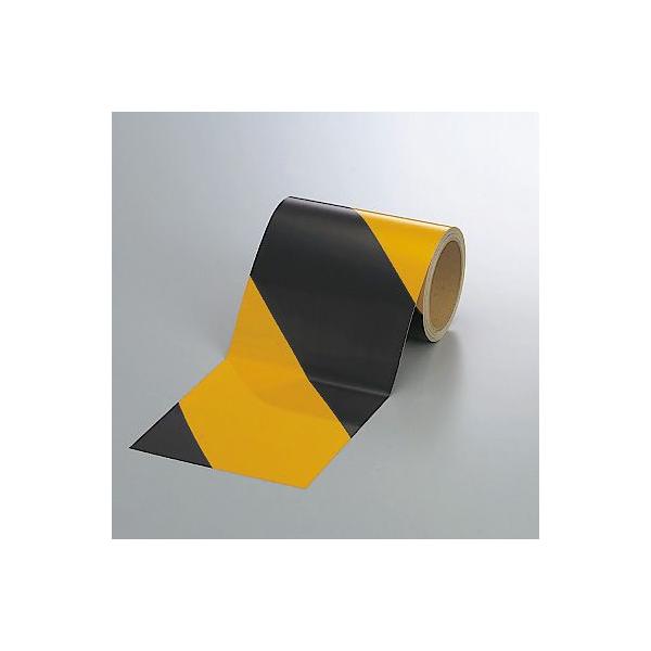 爆買反射 トラテープ 安全表示 注意喚起●サイズ：150mm幅×10m巻（0.2mm厚）●材質：ポリエステル樹脂フィルム（黄色部：反射）（粘着性あり・セパレーター付き）作業現場や各種施設での危険表示に！