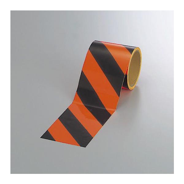 爆買蛍光 トラテープ 安全表示 注意喚起●サイズ：100mm幅×5m巻（0.2mm厚）●材質：蛍光フィルム（粘着性あり・セパレーター付き）作業現場や各種施設での危険表示に！