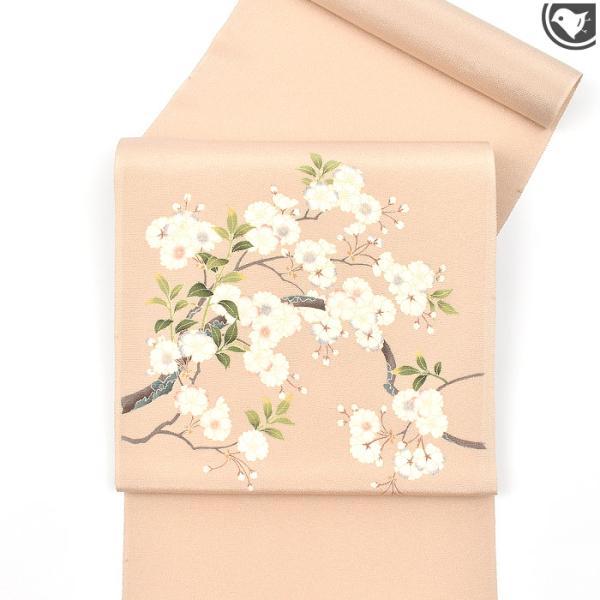 ◎おびやは全商品☆お仕立て代込！送料・代引き 無料！◎【商品番号】22075【商品について】・名古屋帯・お太鼓柄模様・素材：絹・サイズ：・幅 約３１ｃｍ 　長さ 約３７０ｃｍ【合わせるお着物】・無地・小紋・御召・紬【場面】セミフォーマル〜カ...