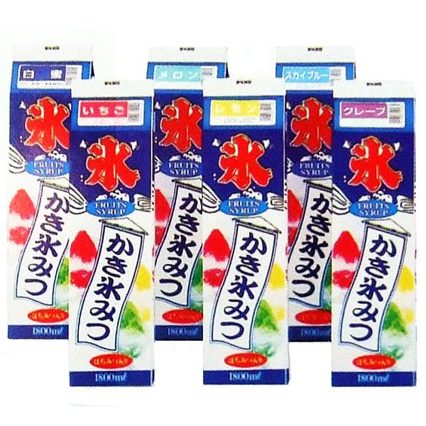 【商品番号】 No.5695【商品説明】 夏のお祭り・縁日用品・模擬店用品に、カキ氷用の氷蜜（シロップ）です。砂糖・果糖・蜂蜜主体・合成甘味料なし・保存料なしの、お子様も安心のかき氷シロップです。かき氷1杯につき、約35ml程度使用します。...