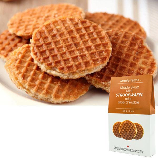100％ピュアメープルシロップをカナダ産の良質な小麦粉、バター、卵で作ったワッフルに挟み込みました。- 内容量：1箱：128g（約15枚入）×3箱- 1箱サイズ：約23×14×4cm- 原産地：カナダ- アレルギー特定原材料（※1）：小麦　...