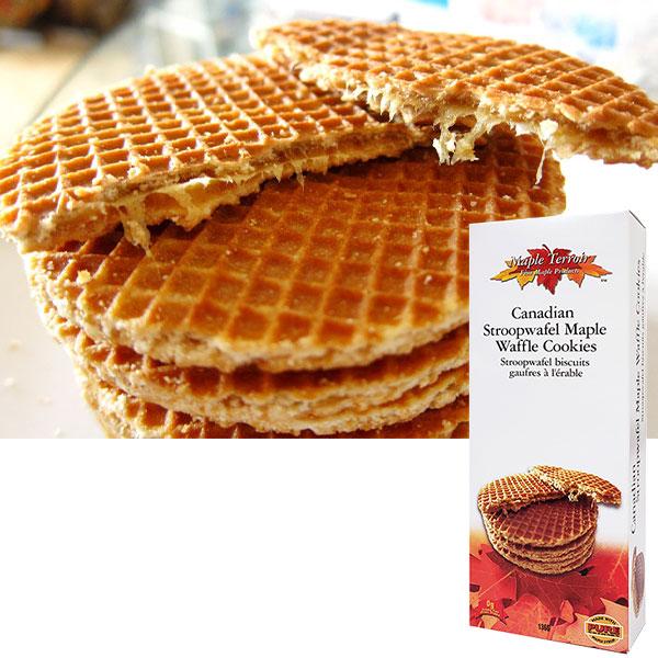 100％ピュアメープルシロップをカナダ産の良質な小麦粉、バター、卵で作ったワッフルに挟み込みました。- 内容量：1箱：4枚入×3箱- 1箱サイズ：約26×11×3cm- 原産地：カナダ- その他：個包装- アレルギー特定原材料（※1）：小麦...