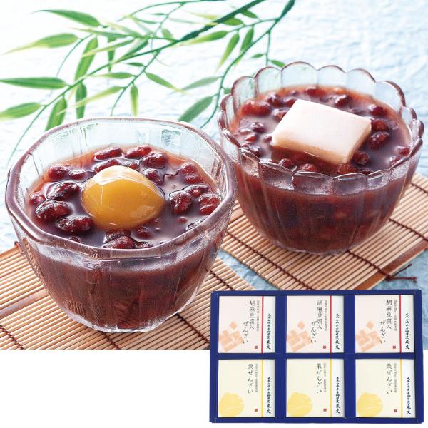 福井県永平寺町にある曹洞宗の大本山「永平寺」のぜんざい。北海道産大納言小豆を黒砂糖で甘さ控えめに炊き上げたぜんざいに、もっちり胡麻豆腐と国産栗を浮かべました。心温まる滋味豊かな味わいです。- 内容量：胡麻豆腐入り禅彩185g×3、栗入り禅彩...