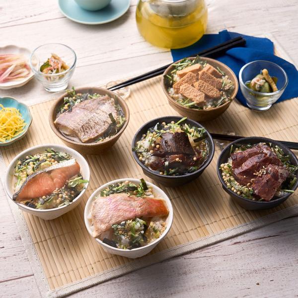 「専門店や料亭で味わうお茶漬けをご家庭で」というコンセプトで作られたこの商品は、ファーストフードのように手軽で気軽に食べられるよう工夫された本格だし茶漬け。お湯とご飯さえあれば簡単にご自宅や野外で本格的なお茶漬けが味わえます。