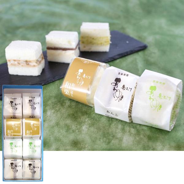 卵白で作ったスポンジに使う砂糖を最小限にすることで、低カロリーのお菓子になりました。優しい甘さのスポンジは、サンドしているあんやクリームの味を邪魔しません。北海道産の小豆で作られたあんこ、風味豊かな茶豆で作られたずんだ、濃厚な味わいの和栗、...