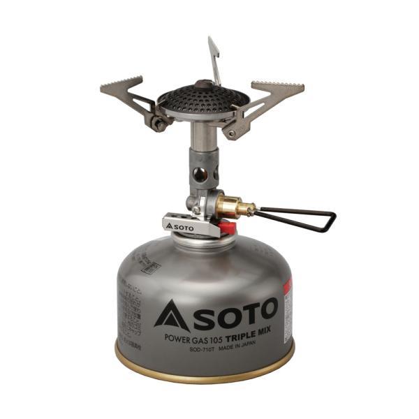 日本のアウトドアブランド「SOTO」の軽量ストーブ。連続使用時や寒い時のボンベの冷えによる火力低下をマイクロレギュレーターが解消。高温時でも低温時でも安定した火力を保ちます。操作性や耐衝撃性に優れたシンプルな独自構造により、73gの超軽量を...