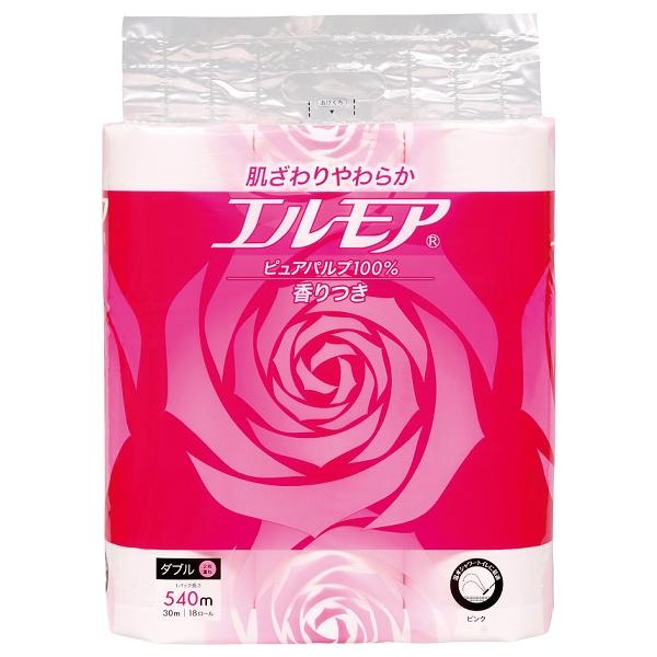 花の香りがほんのり純粋なパルプ100％から生まれたエンボス仕上げ！ふんわりソフトな肌ざわり●ひとつ上のエルモアを名乗る以上やわらかさにはこだわりました。●厳選された上質パルプのふんわり感。●エンボスロール（スチール）とエンボスラバーロール（...