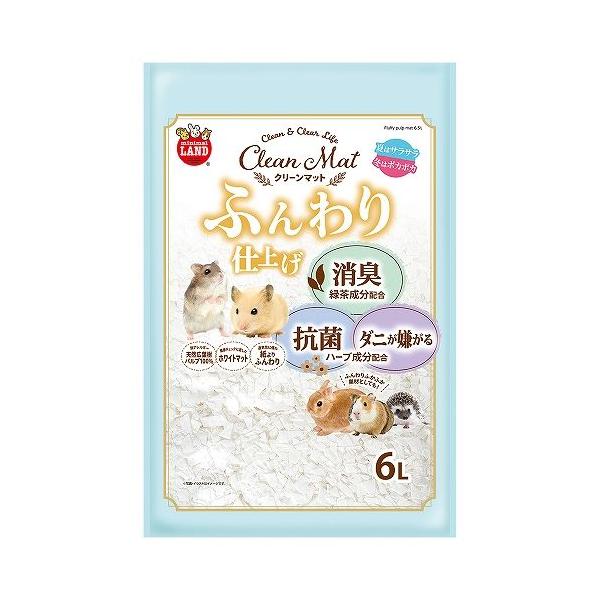 クリーンマット ふんわり仕上げ 6Lナチュラル素材にこだわって、天然広葉樹パルプを100％使用、ふんわり感がさらにアップした低アレルギーのやさしいマットです。消臭・抗菌作用がある緑茶・ハーブ成分を配合しました。対象動物：小動物全般メーカー：...