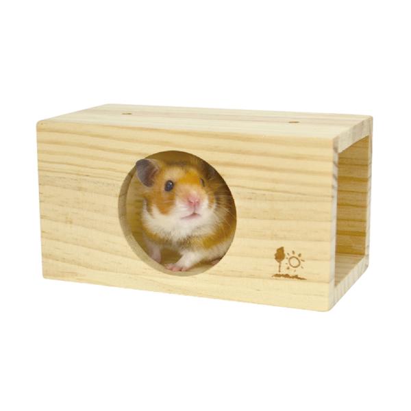 ハムスター・シマリス・モモンガ等の小動物用スクエアトンネル　Ｓサイズ W 150 × D 80 × H 80（mm）固定具付きで壁面設置も可能な四角型トンネル。床置き設置と壁面設置の両方に対応。レイアウトによってマルチに使えるカクレガ対象生...