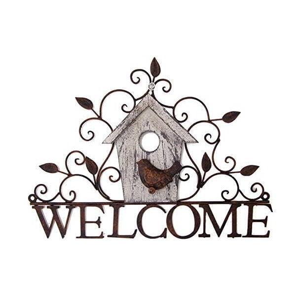●ウエルカムバードウォールデコ●ウエルカムのロゴがかわいいアイアンのメッセージプレート。●ワンポイントで飾るだけでとっても雰囲気が華やぎます♪●玄関先やお庭に飾ってゲストを楽しく、明るくお出迎えしましょ♪▼サイズ等（約ｃｍ）ｗ37×ｄ5×ｈ...