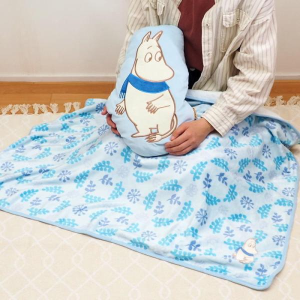 ●MOOMIN ブランケット イン クッション リーフ●キャラクター型のクッションとブランケットのセットです。思わずぎゅっと抱きしめたくなるムーミンのかわいいクッションにあったかブランケットが入っています。●クッションはもっちりしたマシュマ...