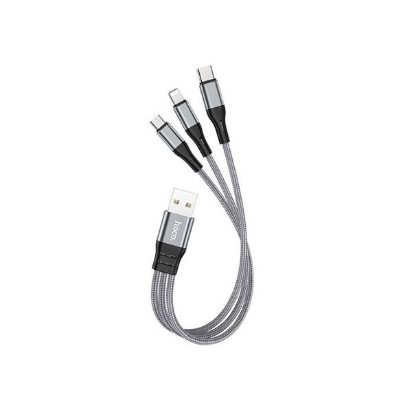 長さ：約250mm入力端子：USB-A出力端子：iOS、Type-C、microUSB(充電専用)※iOS端子はMFI非認証※データ転送には対応しておりません。保証期間：初期不良のみiOS/Type-C/microUSB端子の3台の機器を同...