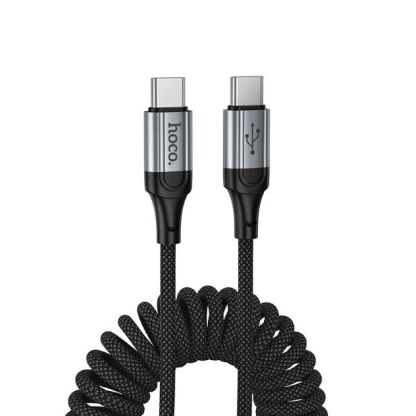 ■製品概要デスク周りや外出先での充電・データ転送に便利な、スプリング状のUSB-C to USB-Cケーブル PD60W充電対応。収納時は約40cmとコンパクトながら、最長1.5mまで伸びるので、必要な時だけ伸ばしてご利用いただけます。■製...