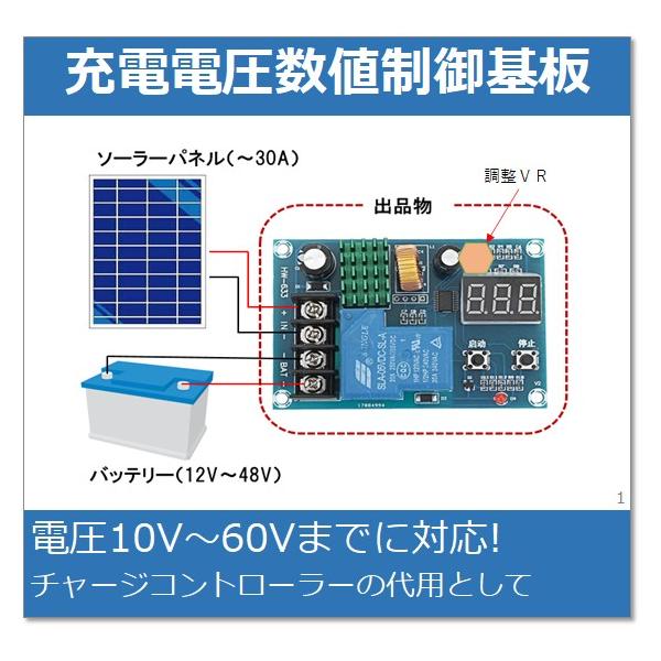 ■商品概要・いわゆるチャージコントローラー的な使い方が出来ます。・12Ｖ系から48Ｖ系までの蓄電システムに対し、充電の開始電圧及び停止電圧を0.1Ｖ単位で設定できます。・別売のバッテリーバランサーとの併用で24V系や48Ｖ系などへの充電がで...