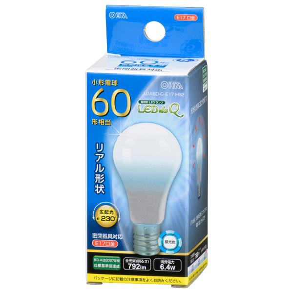 【 特 長 】● この商品はLED5年保証対象です● 小形電球60形相当● 密閉形器具対応● 断熱材施工器具にも対応● 広配光約230°● 光が全方向に広がります● 省エネ法2027年度目標基準達成● 昼光色● E17口金● 5年保証【 仕...