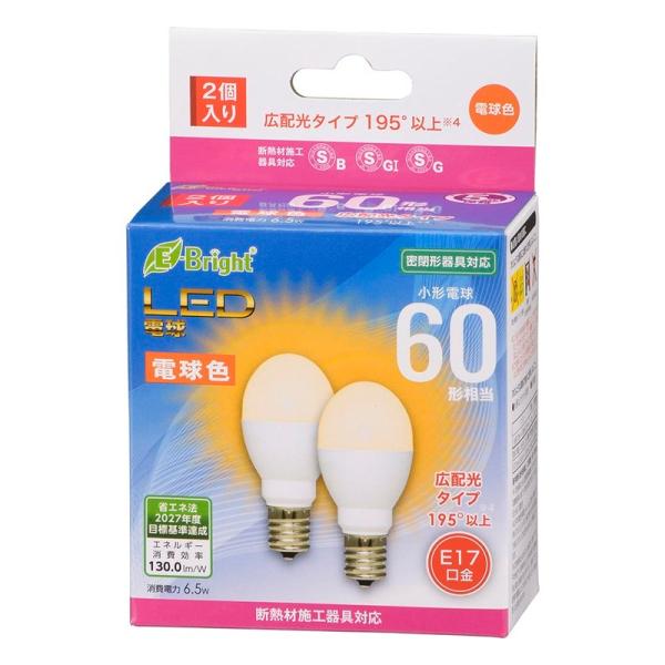 【 特 長 】● 小形電球60形相当の明るさ● 配光角195°以上の広配光タイプ● 密閉形器具対応● 断熱材施工器具対応（SB・SGI・SG形表示器具）● 省エネ法2027年度目標基準達成● 電球色● 口金 E17● LED5年保証対象商品...